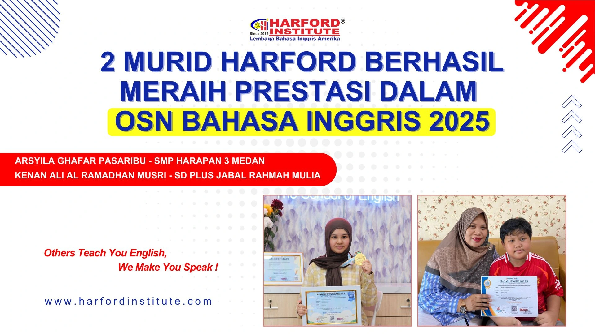 2 Murid Harford Raih Prestasi di OSN Bahasa Inggris 2025